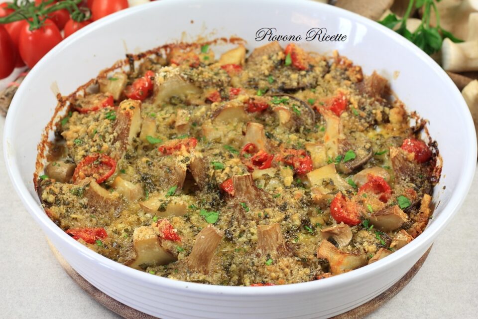 Funghi cardoncelli gratinati - Piovono Ricette