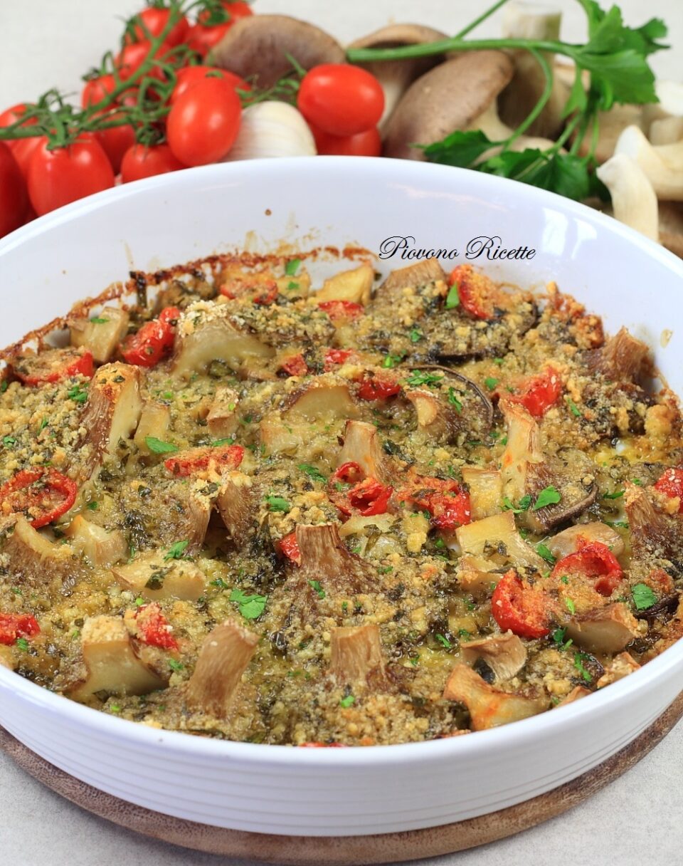 Funghi cardoncelli gratinati - Piovono Ricette