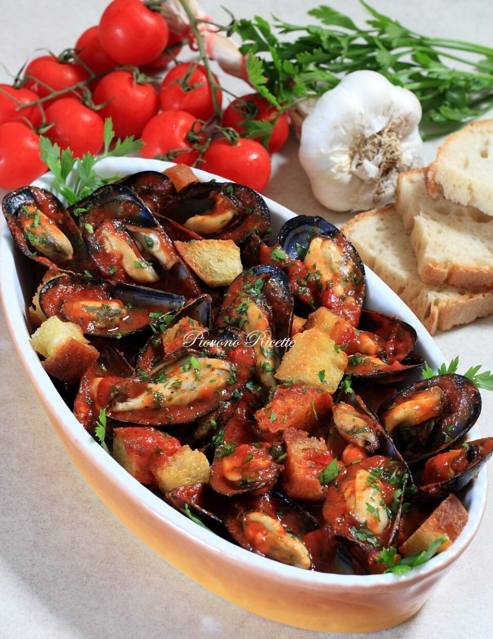 Cozze alla tarantina - Piovono Ricette