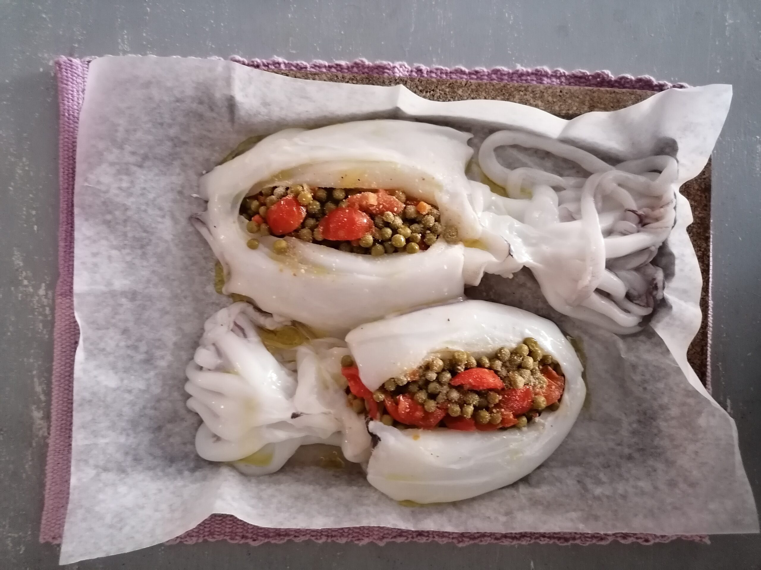 Seppie ripiene di piselli