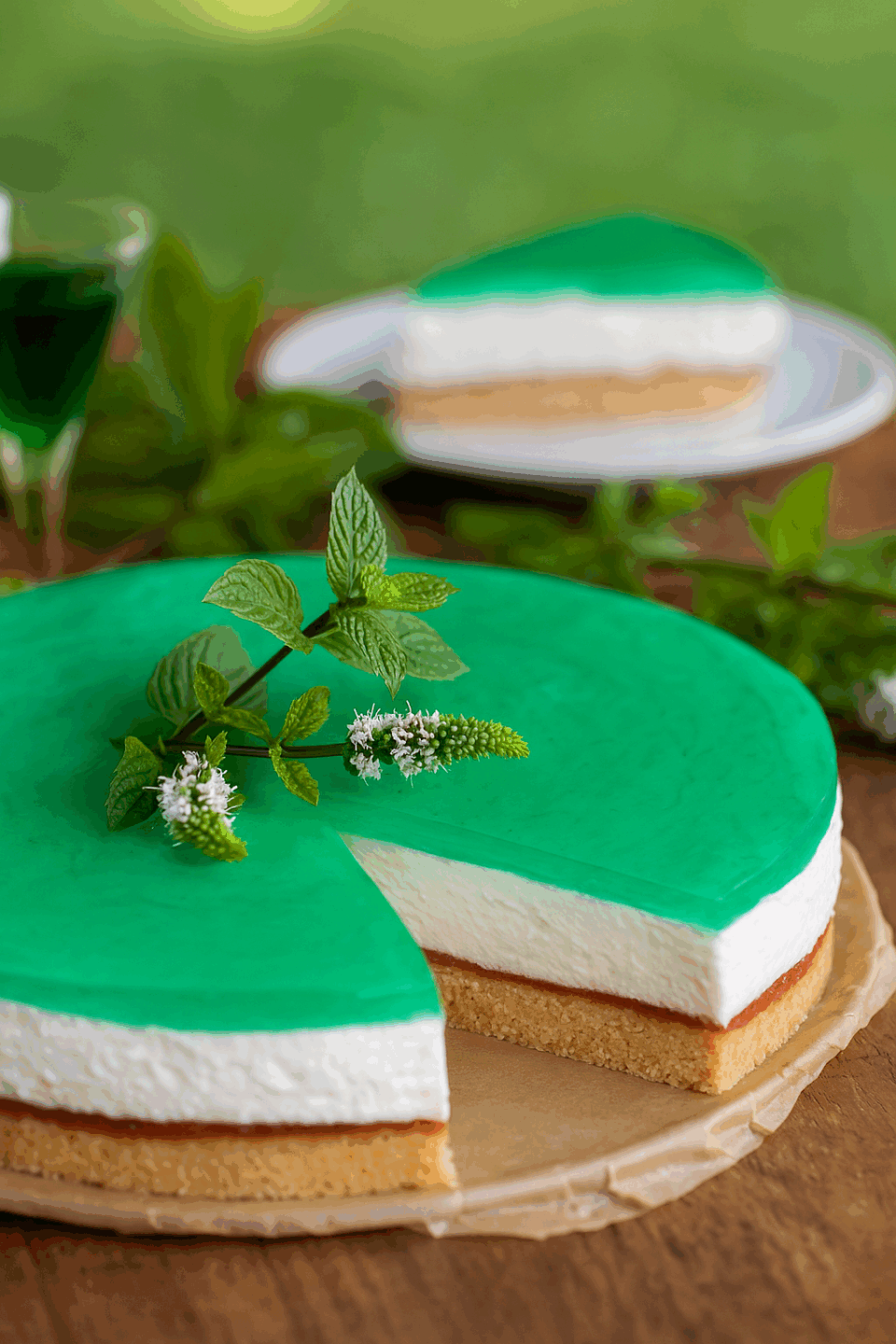 La cheesecake alla menta è una versione fresca e colorata