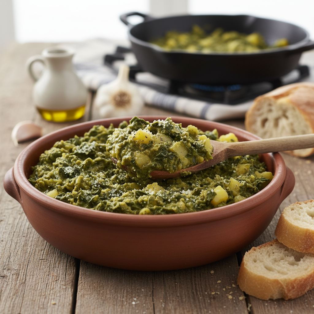 Un piatto della tradizione ligure: cavolo nero e patate