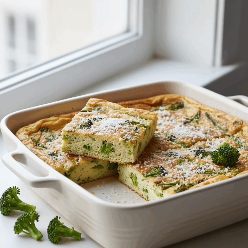 Frittata di broccoletti non fritta: cotta a vapore o al forno, leggera.