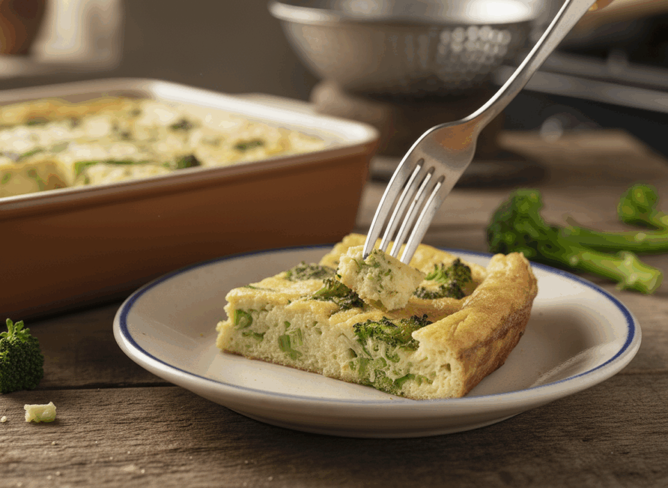 Frittata di broccoletti non fritta: cotta a vapore o al forno, leggera.