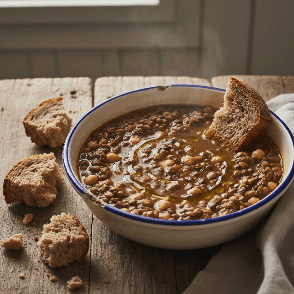 Zuppa povera di legumi secchi, ricetta contadina d’inverno