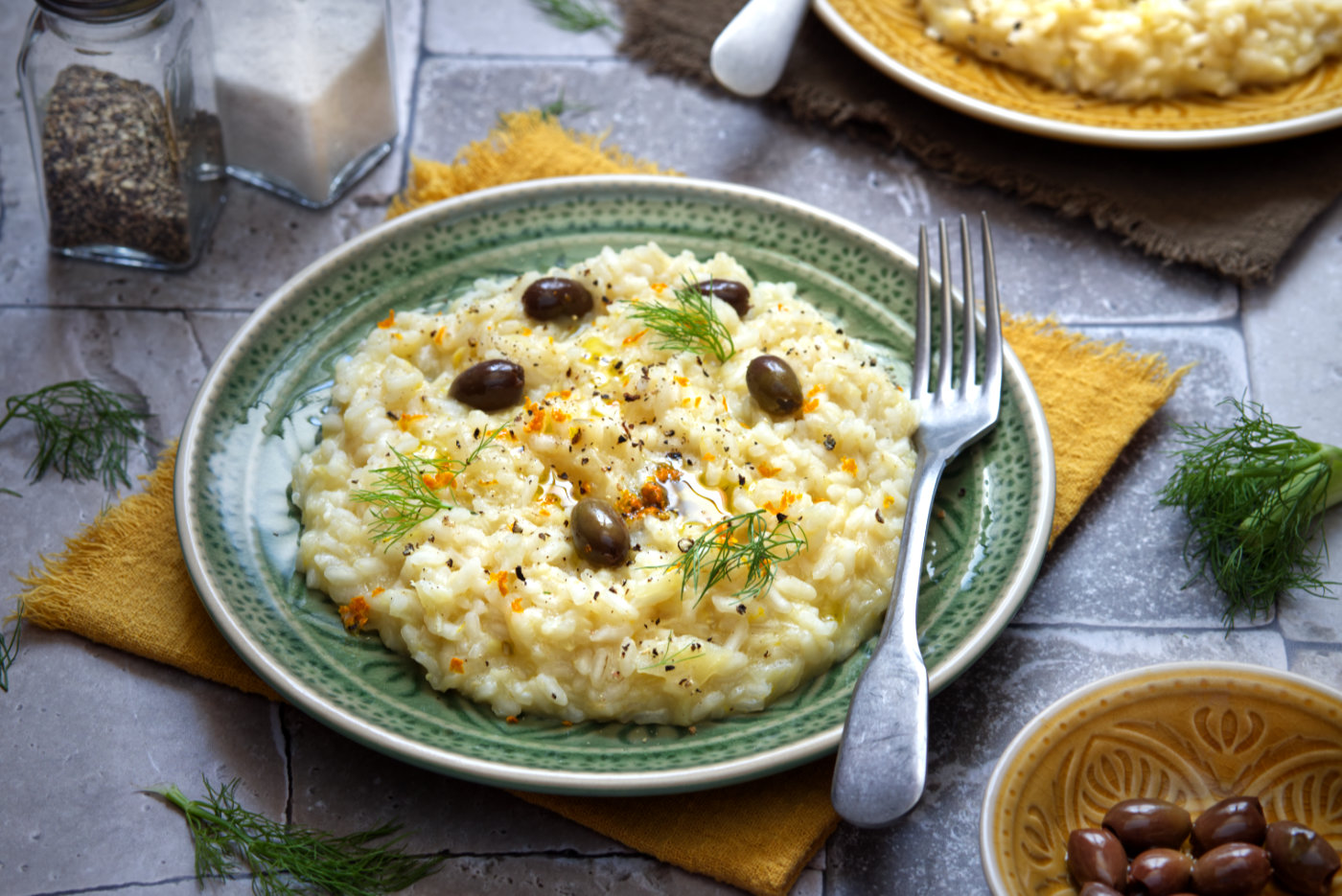 Risotto al finocchio e arancia, ricetta vegetariana