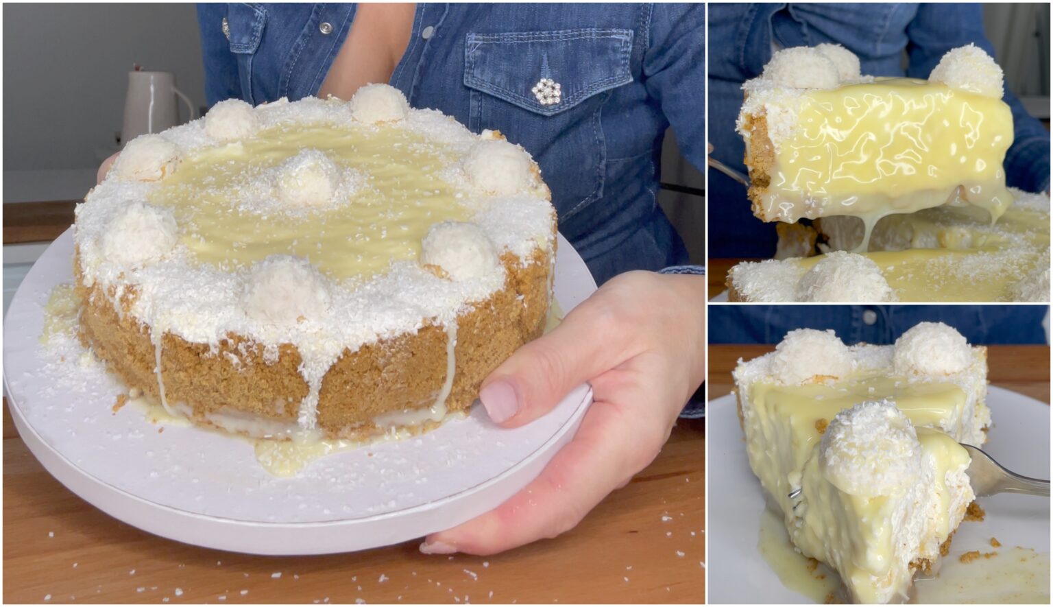 CHEESECAKE Raffaello ricetta senza Cottura Torta con ricetta facile