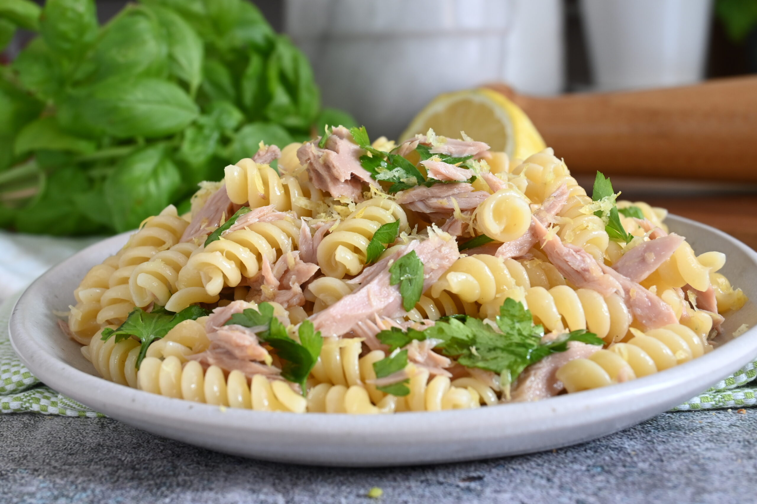 PASTA FREDDA al TONNO senza pomodori in bianco ricetta fresca