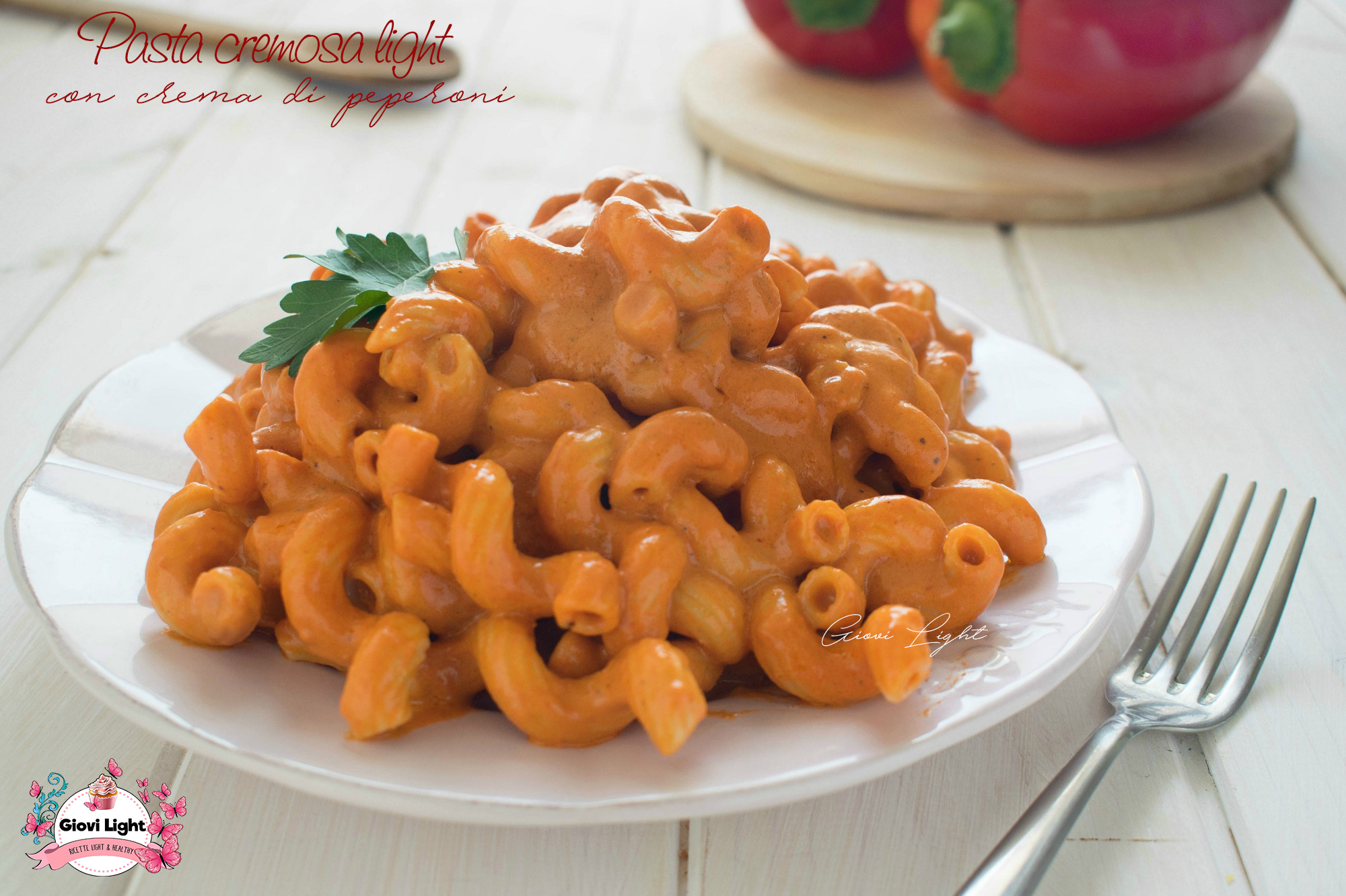Pasta cremosa light con crema di peperoni