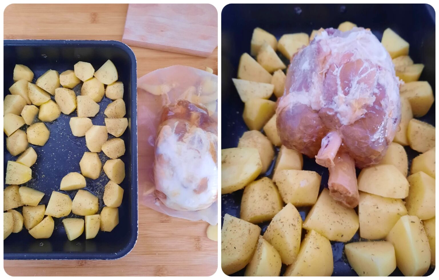 Stinco precotto al forno con patate - Sapore di Arianna