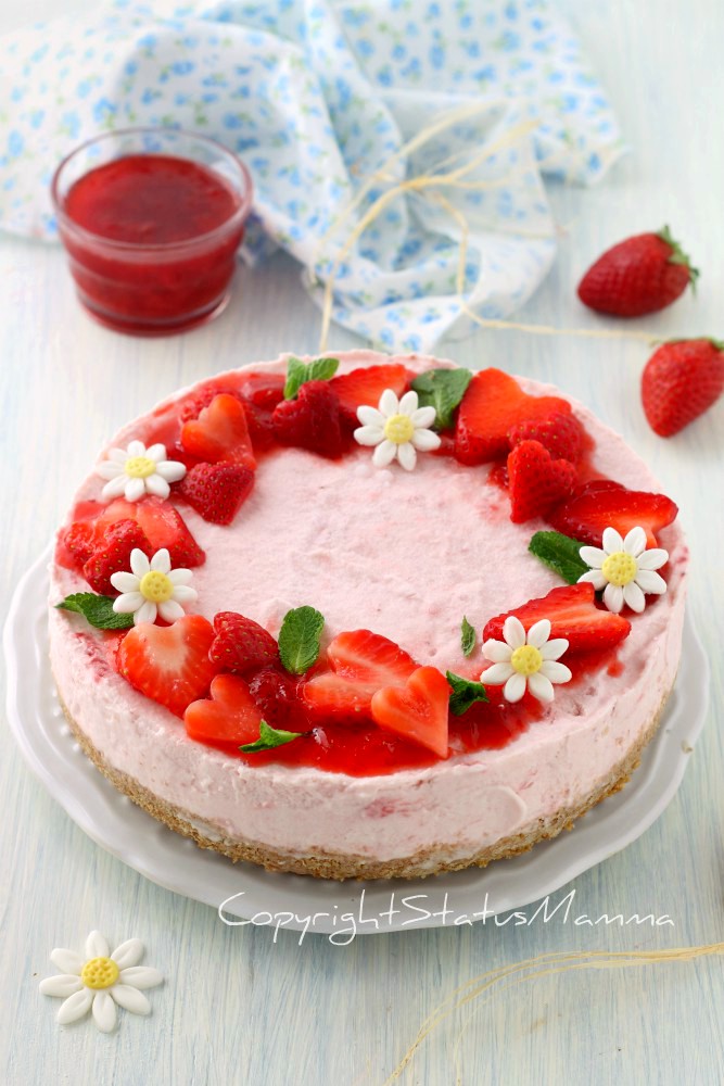 CHEESECAKE FIOR DI FRAGOLA • Status Mamma