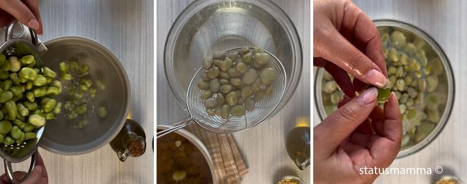 Pasta con Crema di Fave, Speck Croccante e Provolone