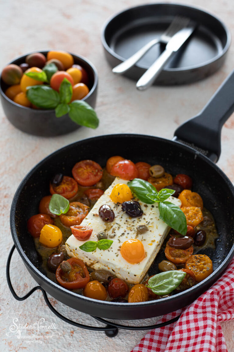 FETA IN PADELLA con Pomodorini e Olive (Ricetta Feta Greca Veloce)