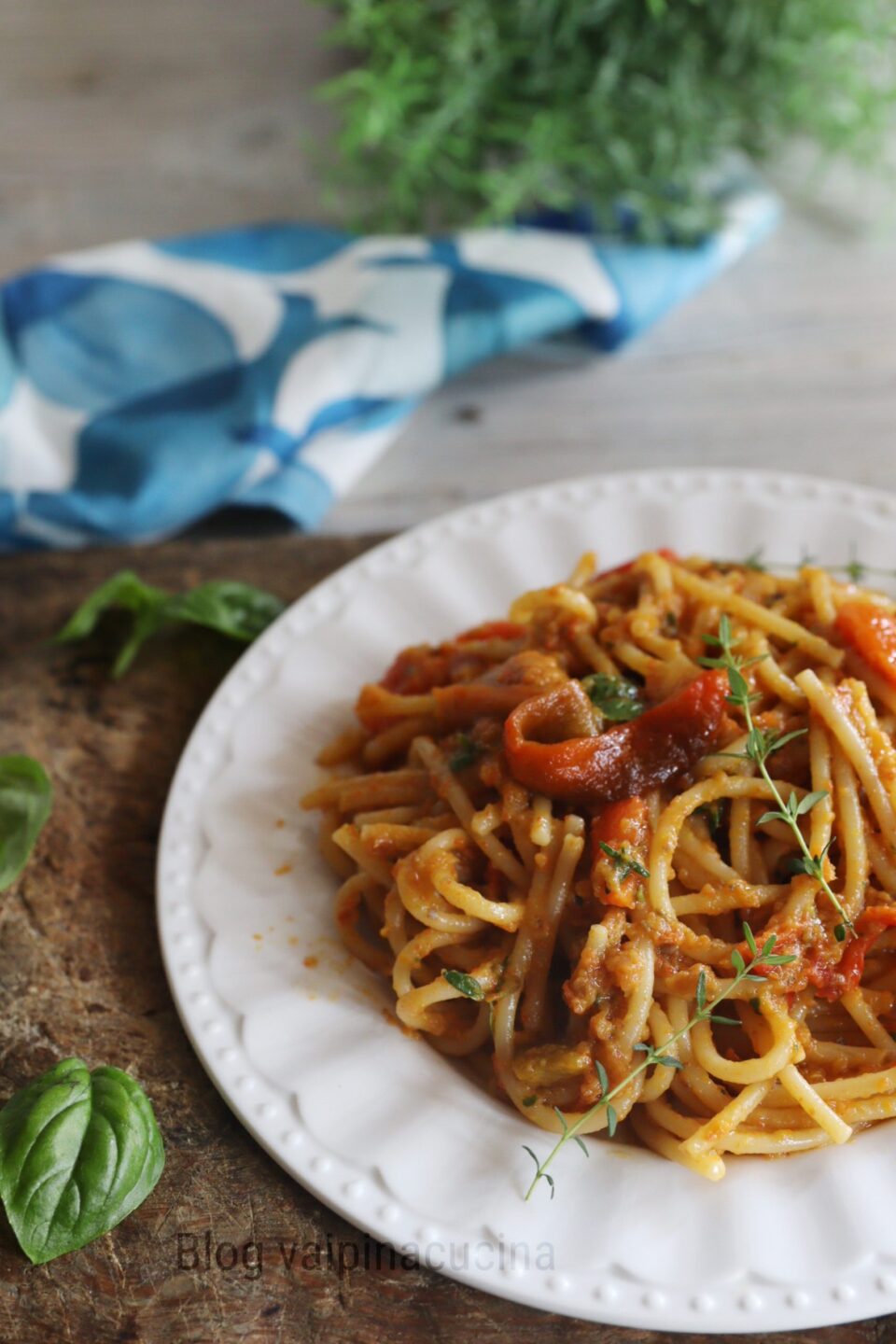 Spaghetti con crema di peperoni - Blog di vaipinacucina