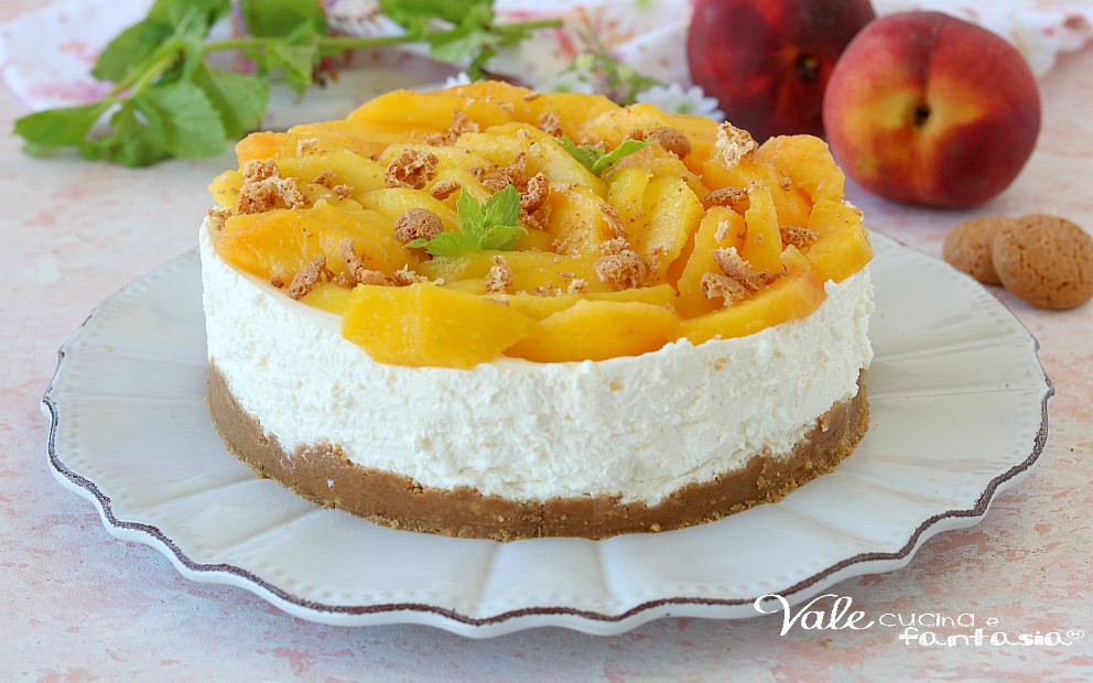 CHEESECAKE ALLE PESCHE TORTA FREDDA SENZA COTTURA