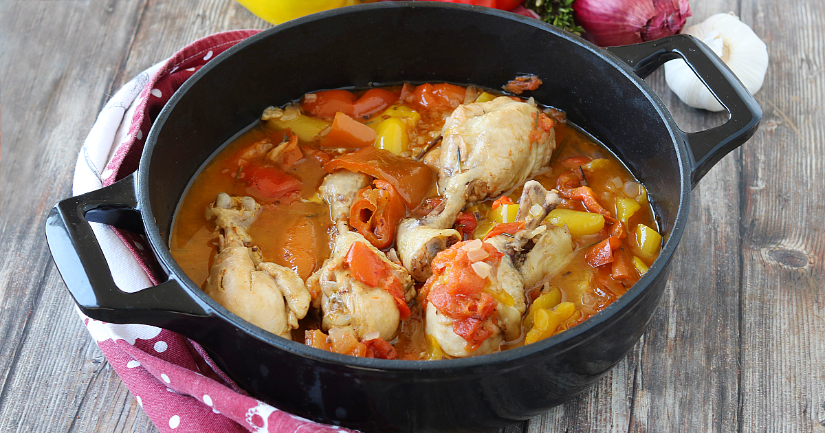 POLLO CON I PEPERONI ricetta romana facile e saporita