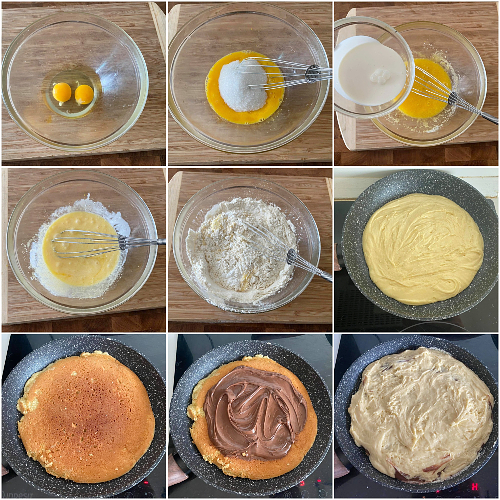 TORTA PANCAKE ALLA NUTELLA ricetta cotta in padella