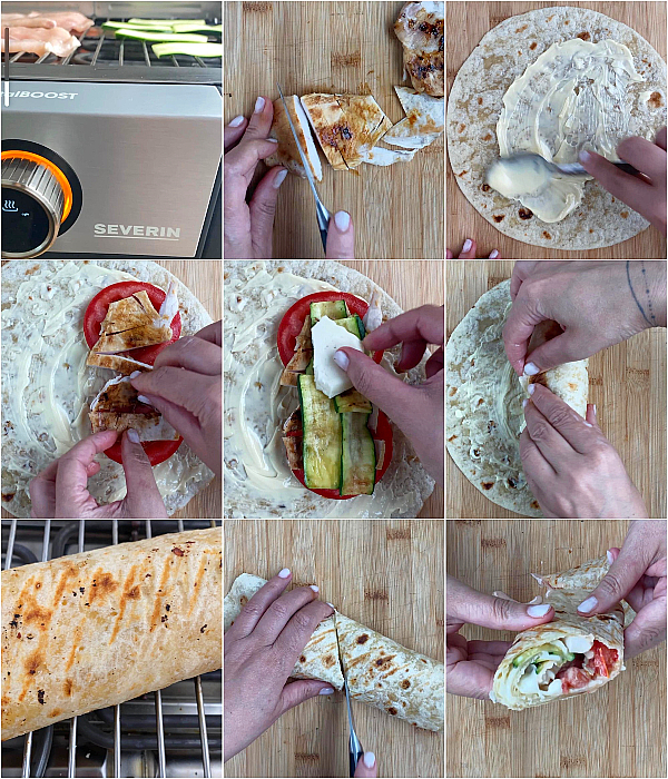 WRAP DI POLLO E ZUCCHINE CON PIADINA RICETTA FACILE