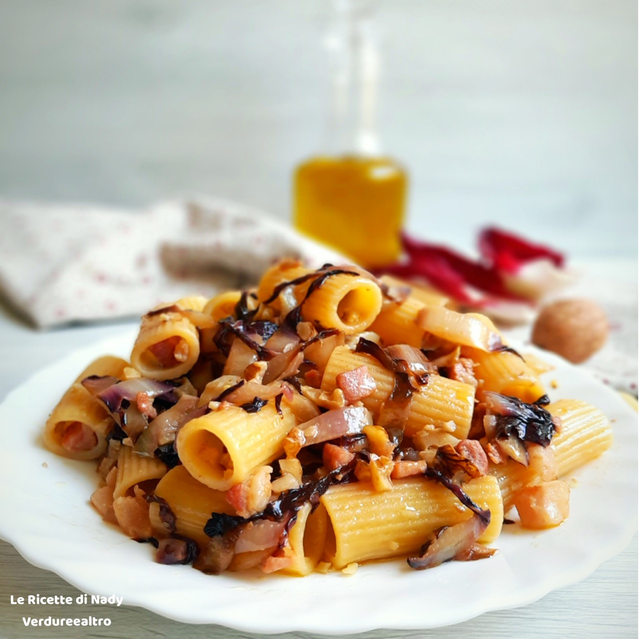 Pasta con Radicchio, Noci e Pancetta Affumicata - Le Ricette di Nady ...